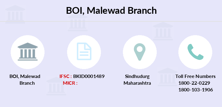 BOI Malewad IFSC Code BKID0001489