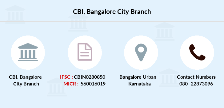 CBI Bangalore City IFSC Code CBIN0280850