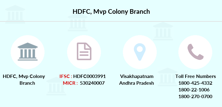 HDFC Mvp Colony IFSC Code HDFC0003991