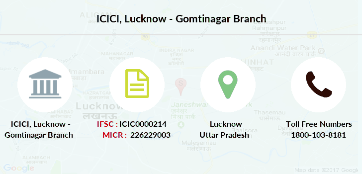 ICICI Lucknow - Gomtinagar IFSC Code ICIC0000214