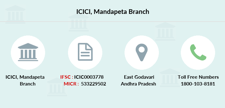 ICICI Mandapeta IFSC Code ICIC0003778