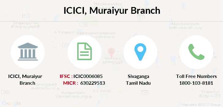 ICICI Muraiyur IFSC Code ICIC0006085