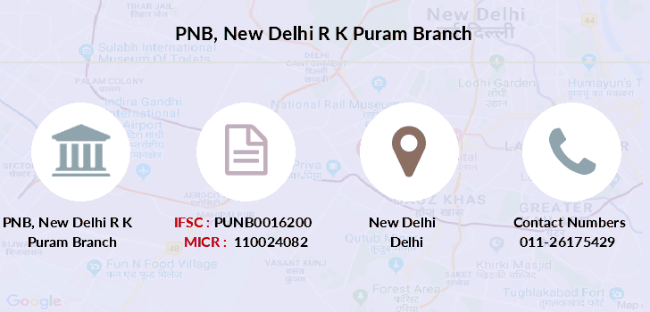 PNB New Delhi R K Puram IFSC Code PUNB0016200