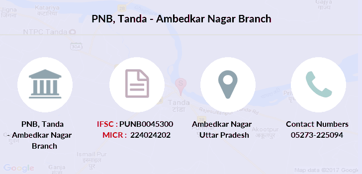 PNB Tanda - Ambedkar Nagar IFSC Code PUNB0045300