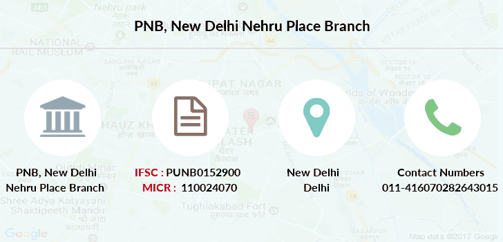 PNB New Delhi Nehru Place IFSC Code PUNB0152900