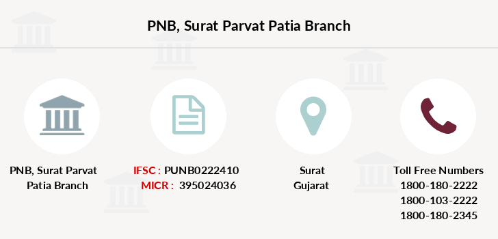 PNB Surat Parvat Patia IFSC Code PUNB0222410
