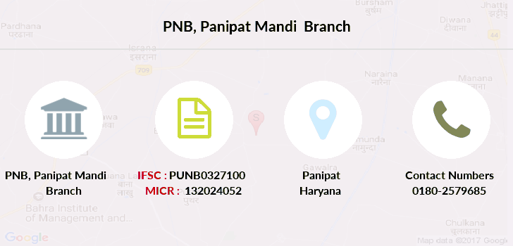 PNB Panipat Mandi IFSC Code PUNB0327100