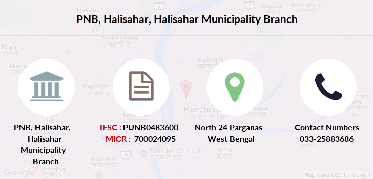 PNB Halisahar, Halisahar Municipality IFSC Code PUNB0483600