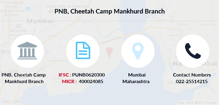 PNB Cheetah Camp Mankhurd IFSC Code PUNB0620300