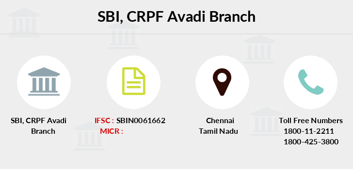 SBI CRPF Avadi IFSC Code SBIN0061662