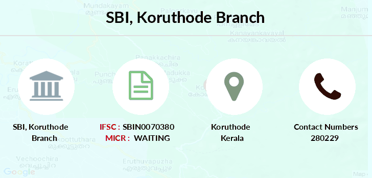 SBI Koruthode IFSC Code SBIN0070380