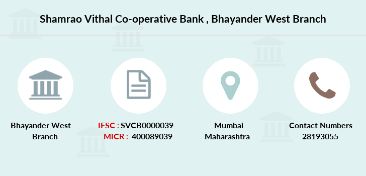 Shamrao Vithal Co-operative Bank Bhayander West IFSC Code SVCB0000039
