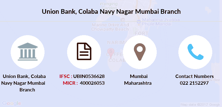 Union Bank Colaba Navy Nagar Mumbai IFSC Code UBIN0536628