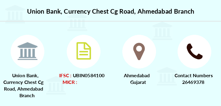 Union Bank Currency Chest Cg Road, Ahmedabad IFSC Code UBIN0584100