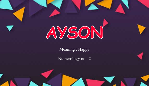 Ayson Name Meaning