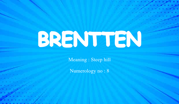 Brentten Name Meaning
