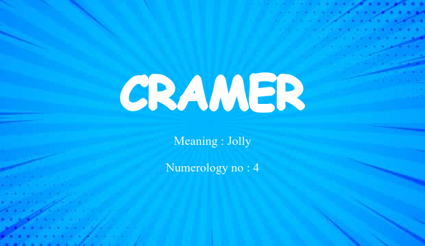 Cramer Name Meaning