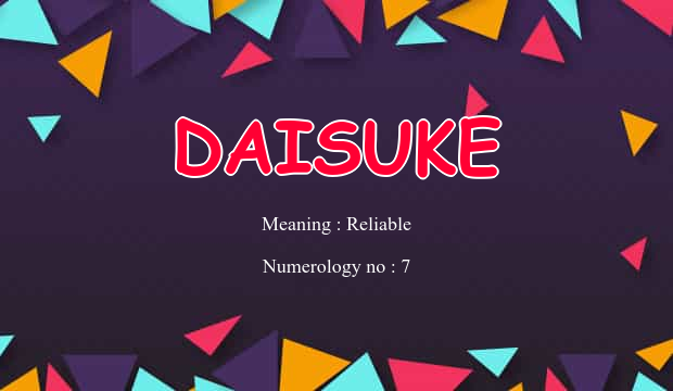 Daisuke Name Meaning