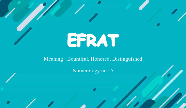 Efrat Name Meaning
