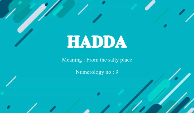 Hadda Name Meaning