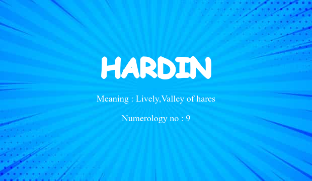 Hardin Name Meaning