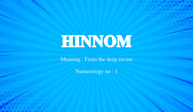 Hinnom Name Meaning