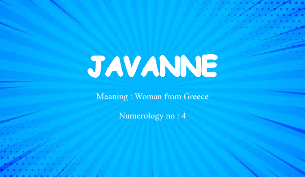 Javanne Name Meaning