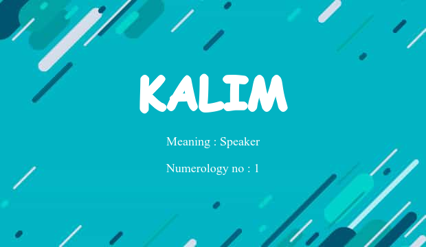 Kalim Name Meaning