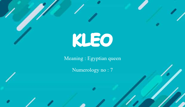 Kleo Name Meaning