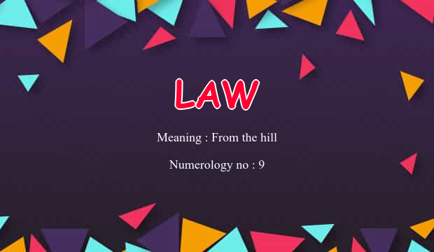 Law Name Meaning