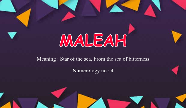 Maleah Name Meaning