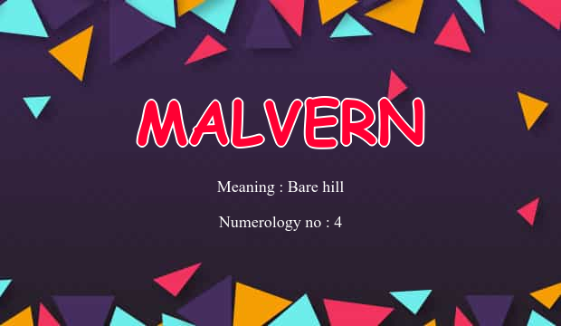 Malvern Name Meaning