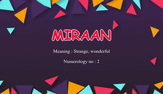 Miraan Name Meaning