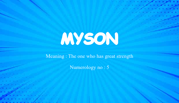 Myson Name Meaning