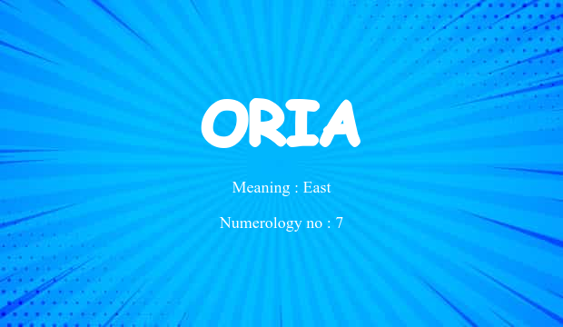 Oria Name Meaning