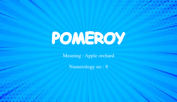 Pomeroy Name Meaning