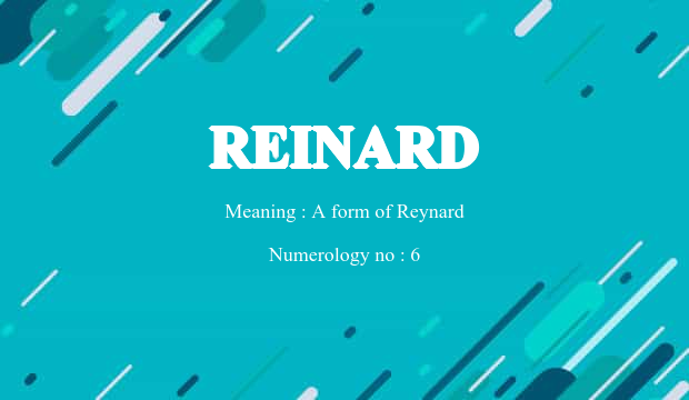 Reinard Name Meaning