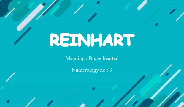Reinhart Name Meaning