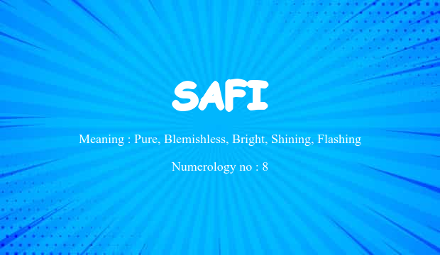 Safi Name Meaning