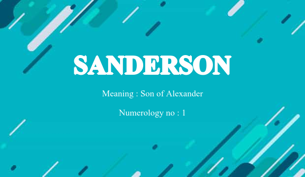 Sanderson Name Meaning