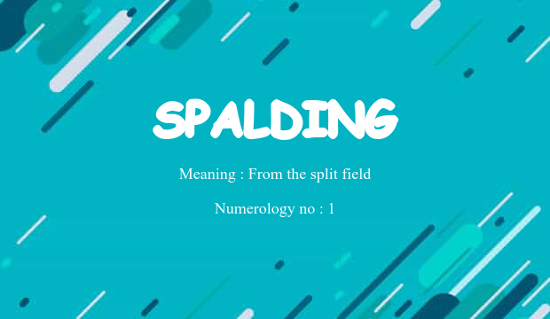 Spalding Name Meaning