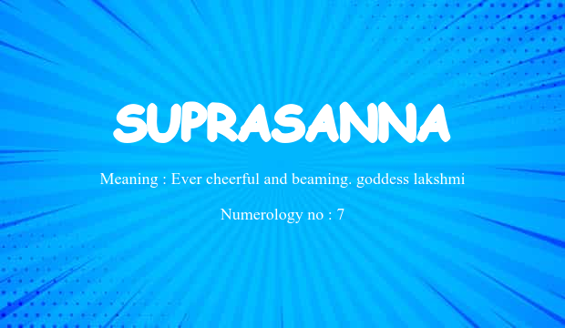 Suprasanna Name Meaning