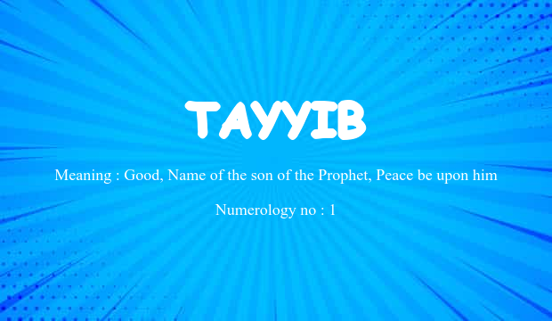 Tayyib Name Meaning