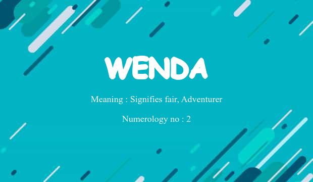 Wenda Name Meaning