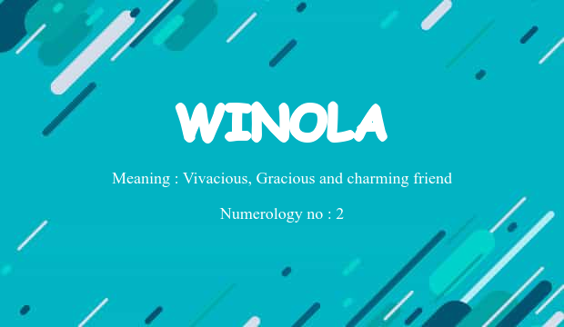 Winola Name Meaning